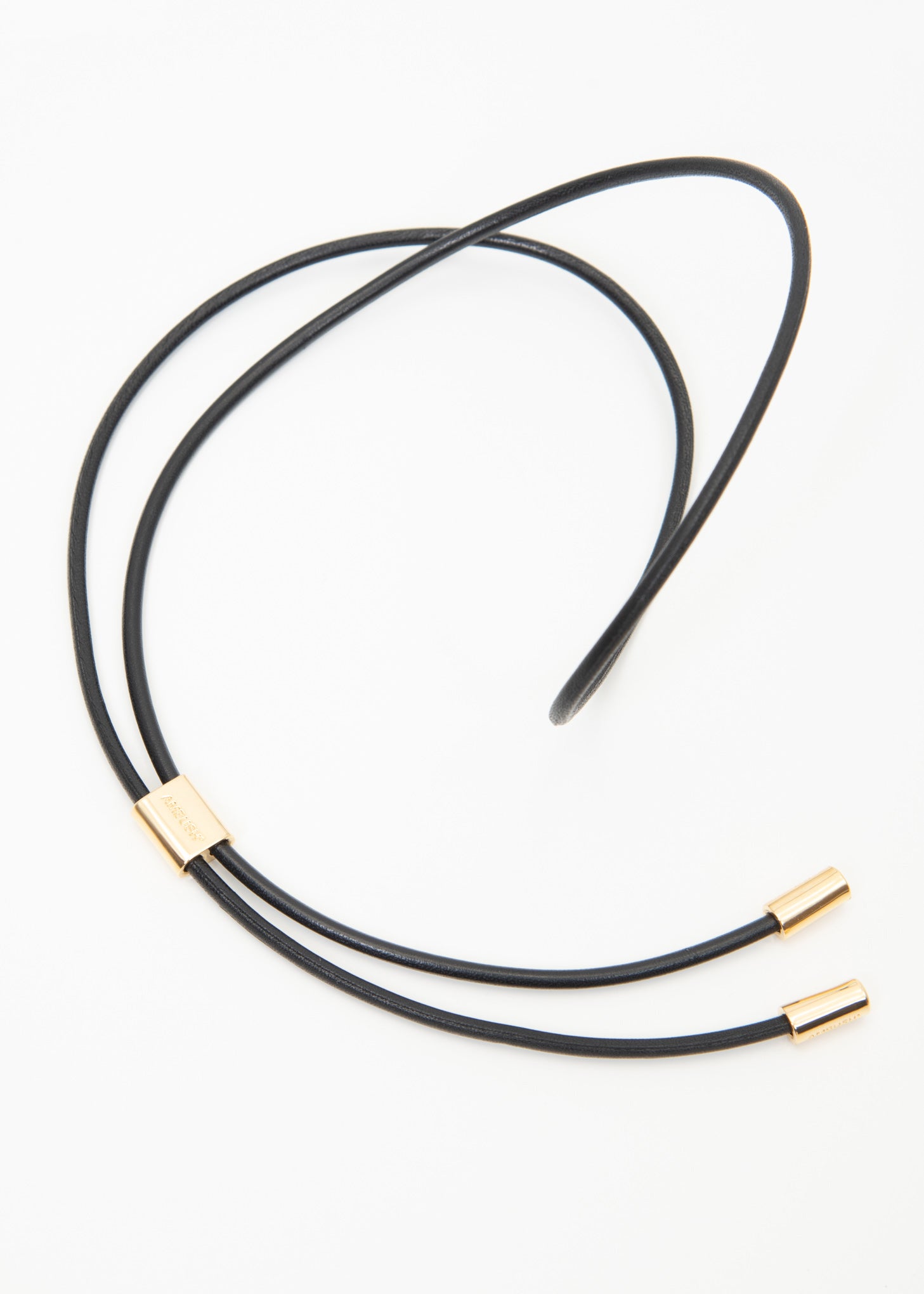 Gold Leather Strap Necklace (M) – 017 Shop