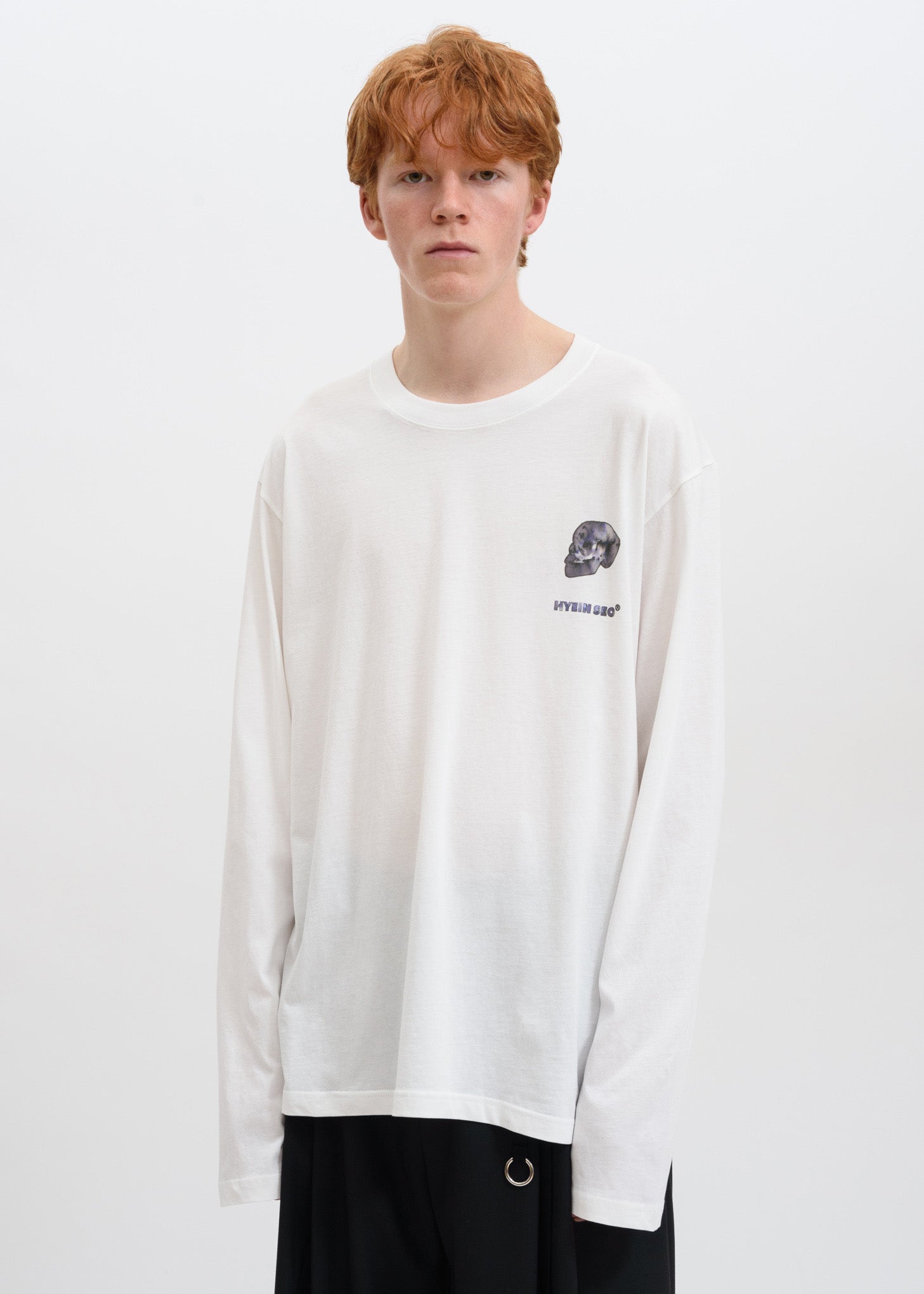 White Graphic Long Sleeve Top – 017 Shop