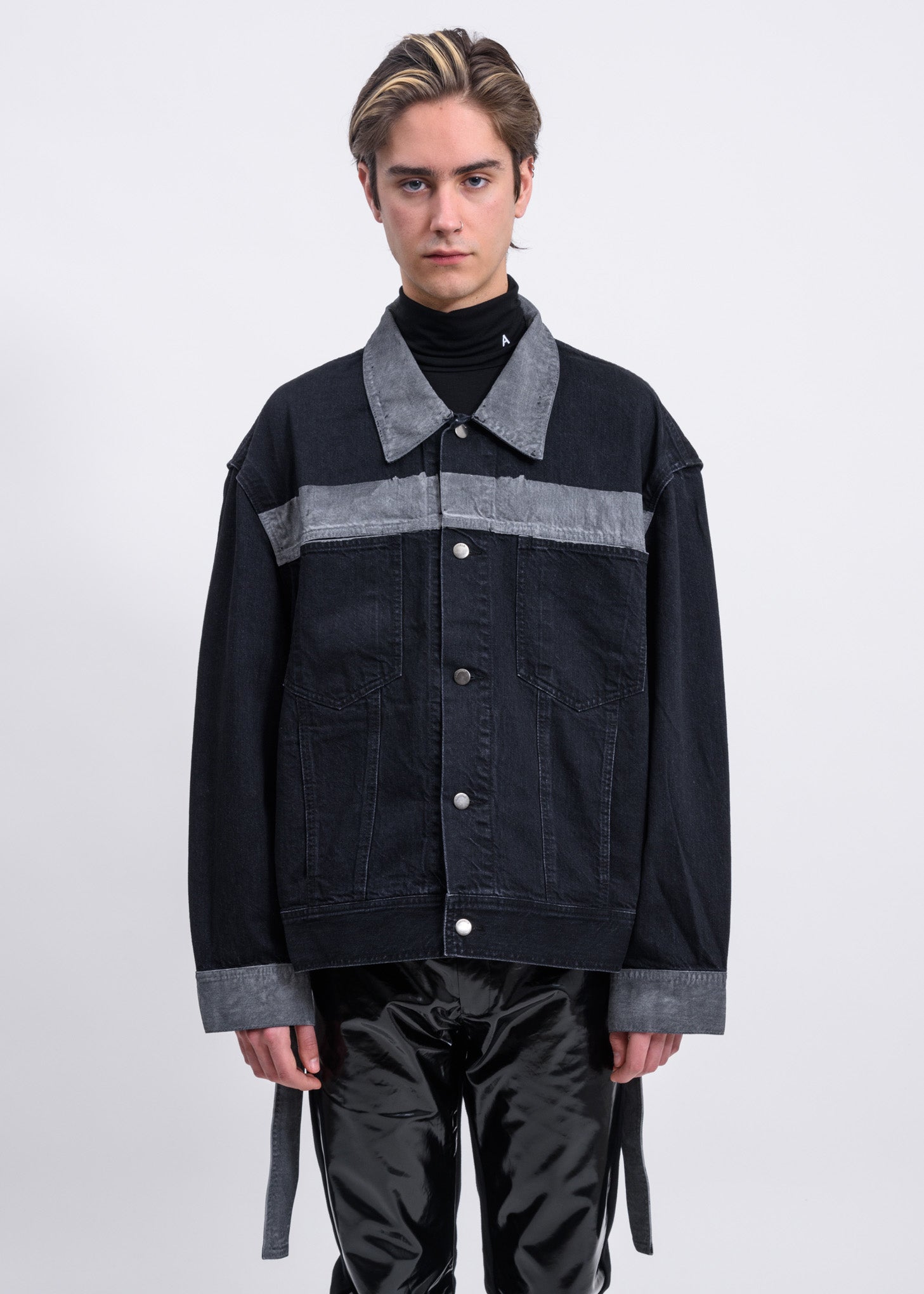 Black Reflector Denim Jacket – 017 Shop