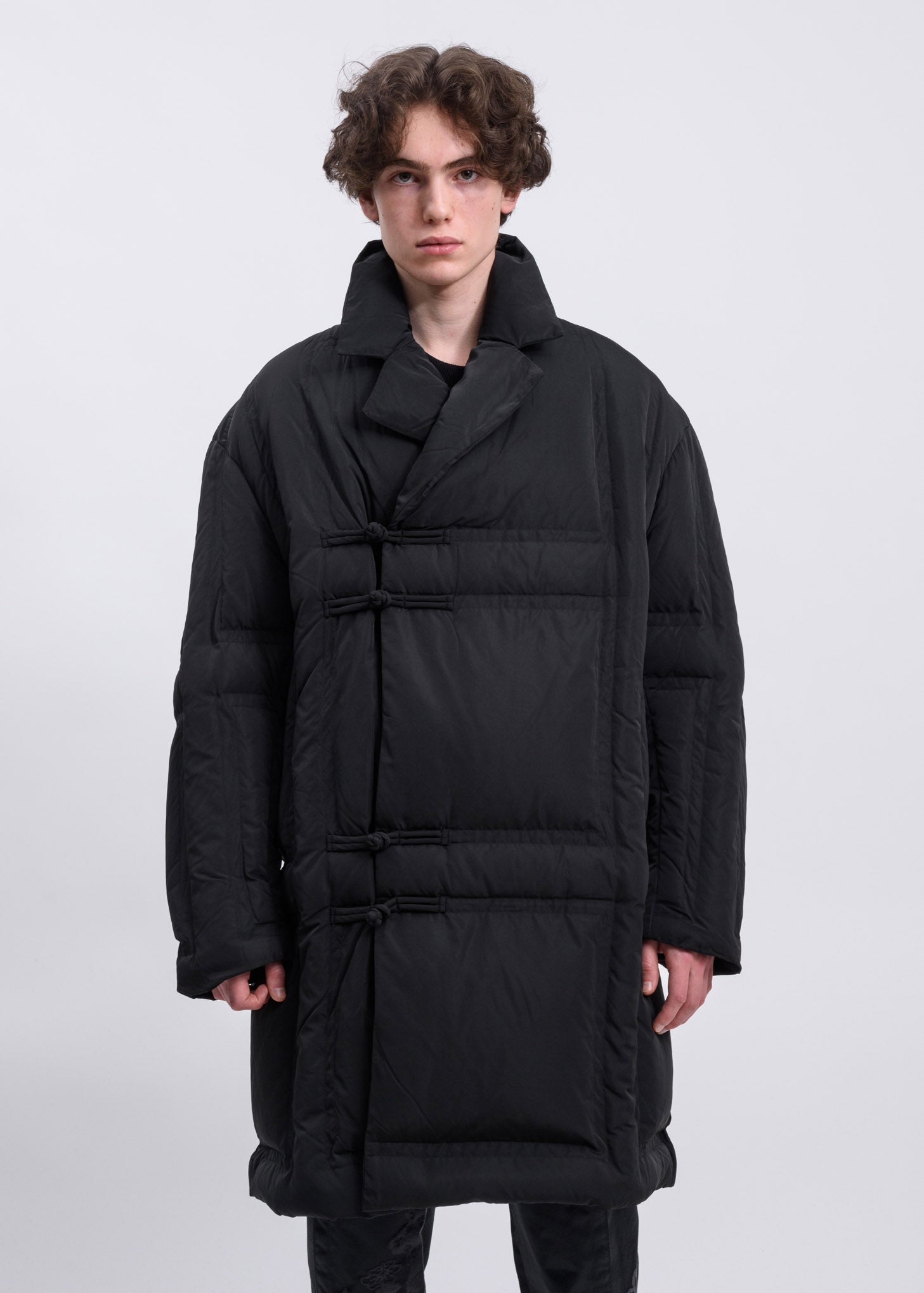 Black Wrap Down Long Tang Coat – 017 Shop