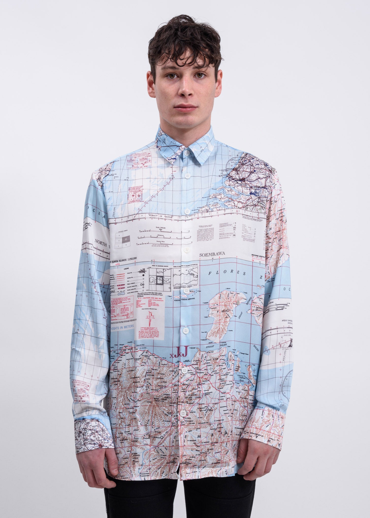 Blue Reflet Map Shirt – 017 Shop