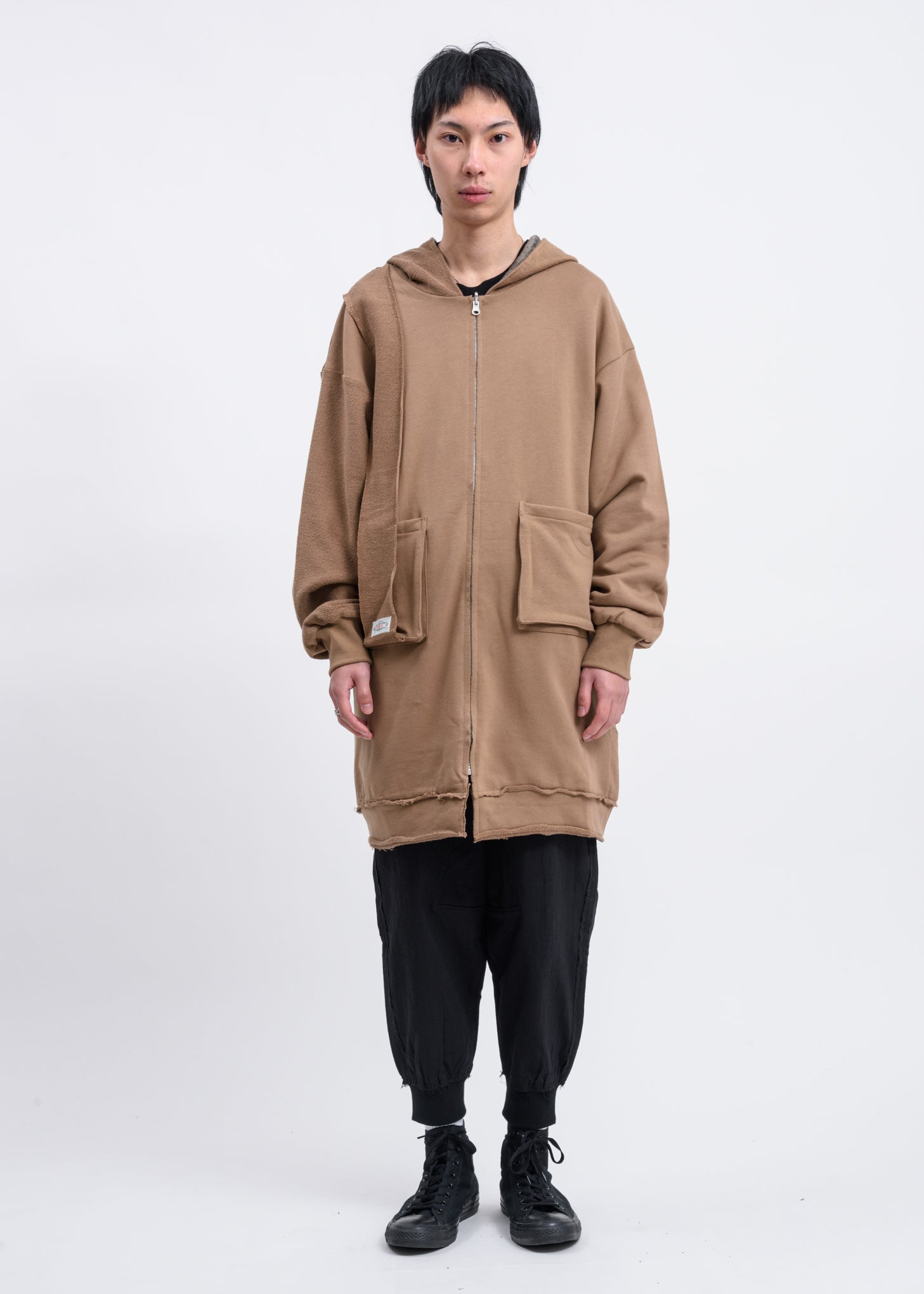 Camel Reversible Long Zip Up Hoodie – 017 Shop
