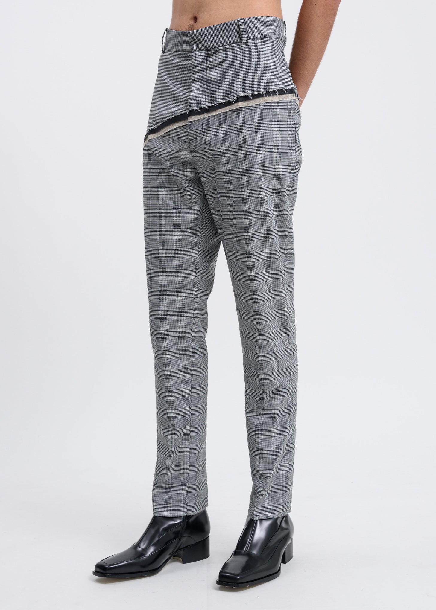 Houndstooth Check D'angelo Raw Trousers – 017 Shop