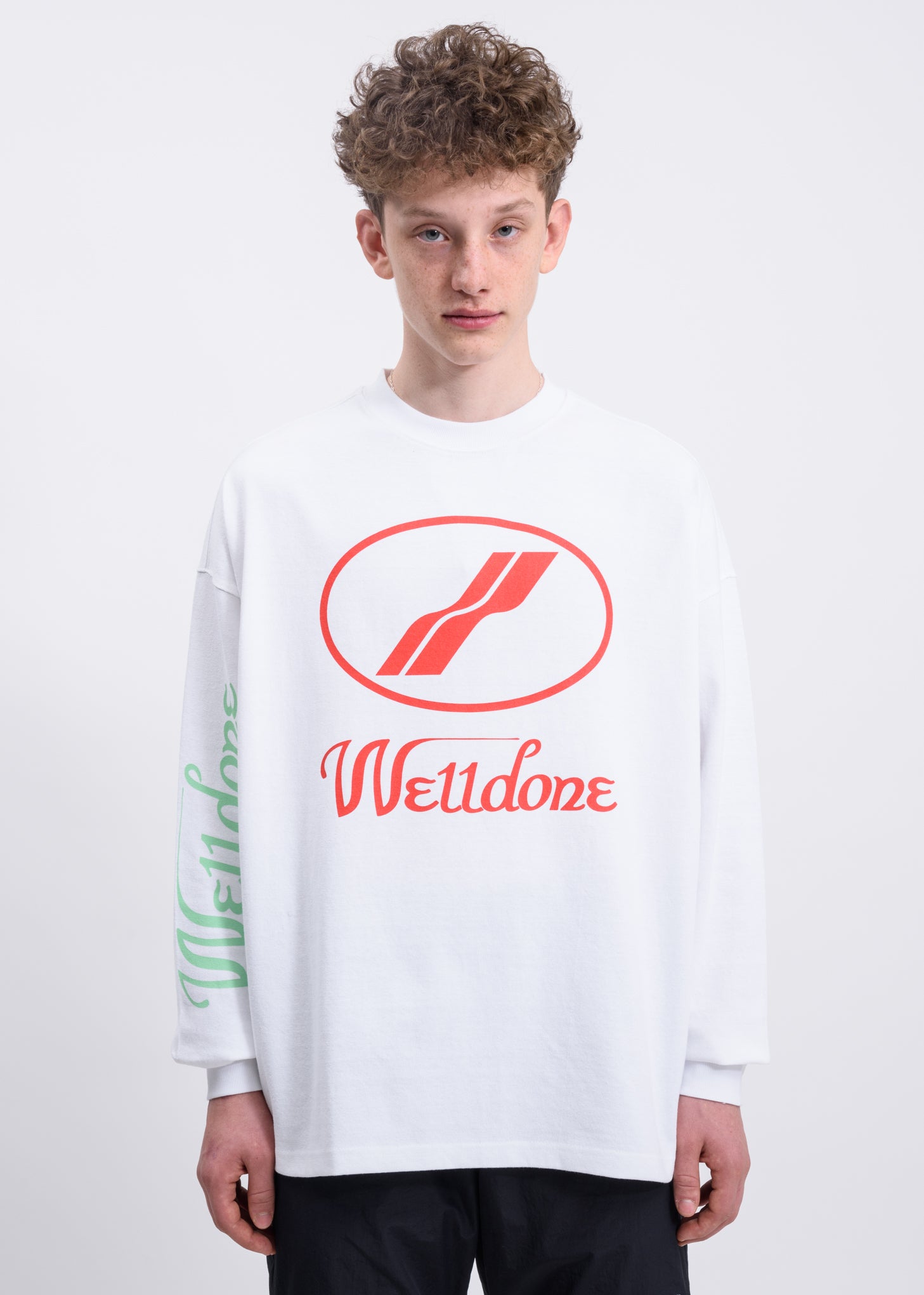 White WD Print Logo Long Sleeves – 017 Shop