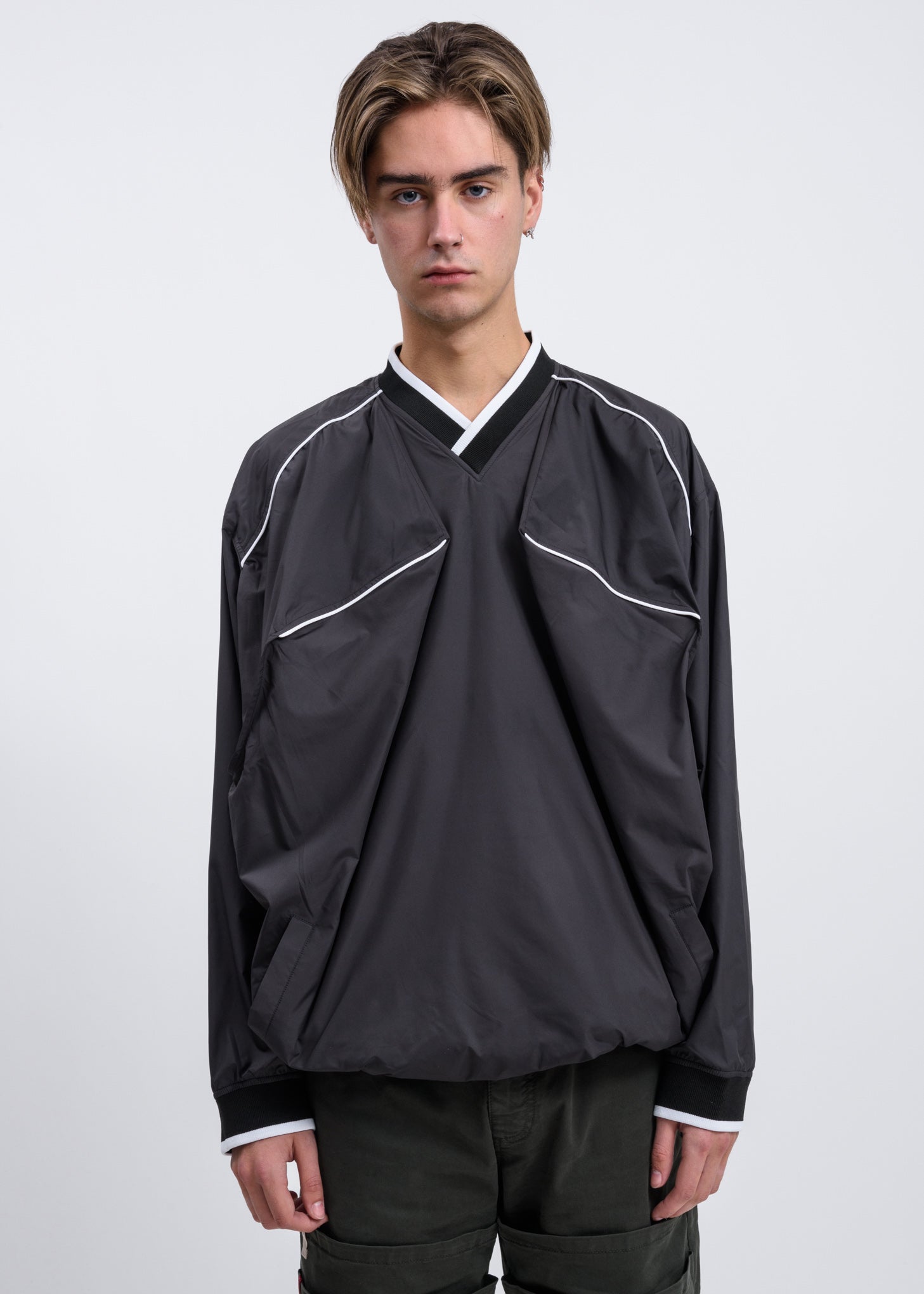 Black Pop-Up Nylon Sweater – 017 Shop