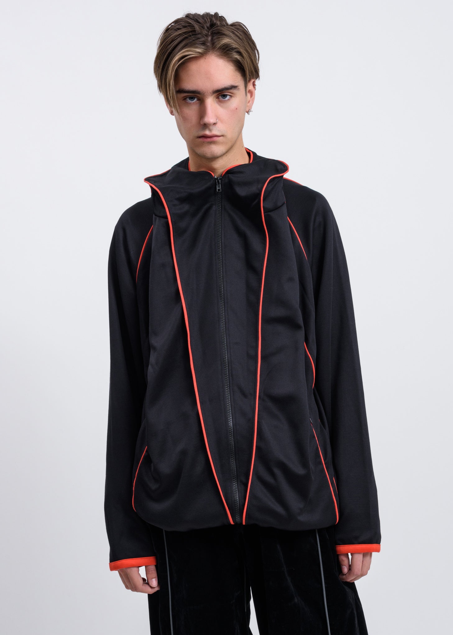Black Pop-Up Track Jacket – 017 Shop