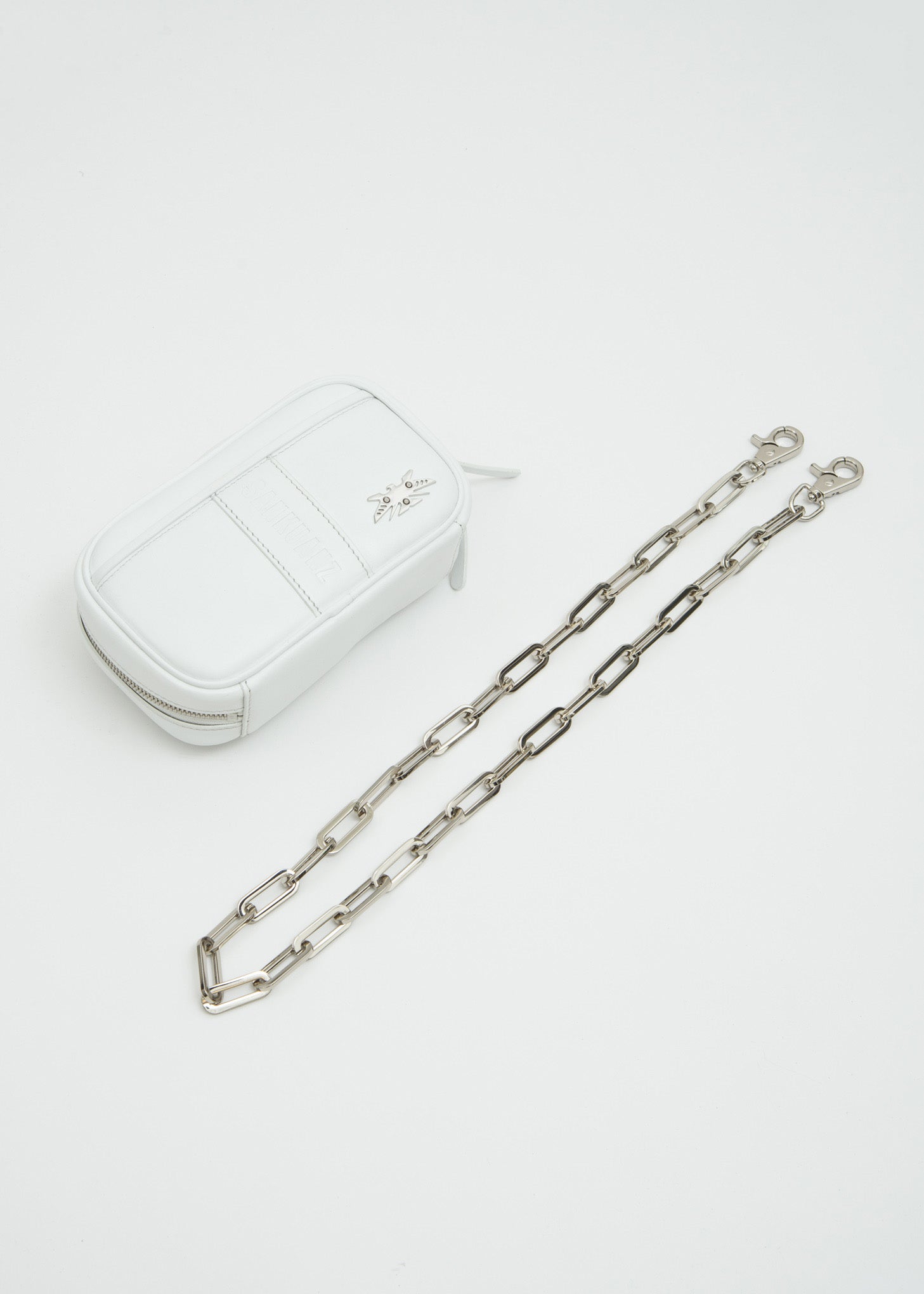 White Leather Chain Pouch – 017 Shop