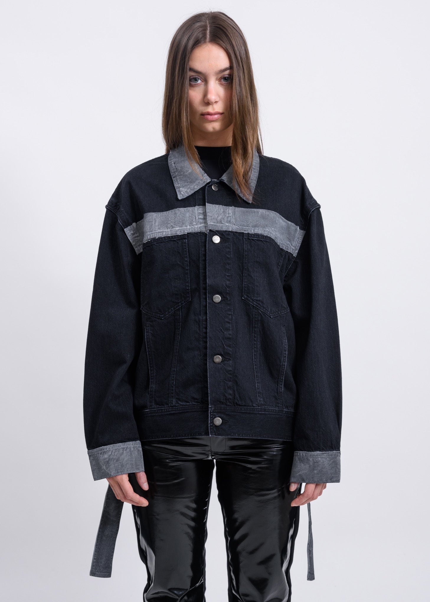 Black Reflector Denim Jacket – 017 Shop