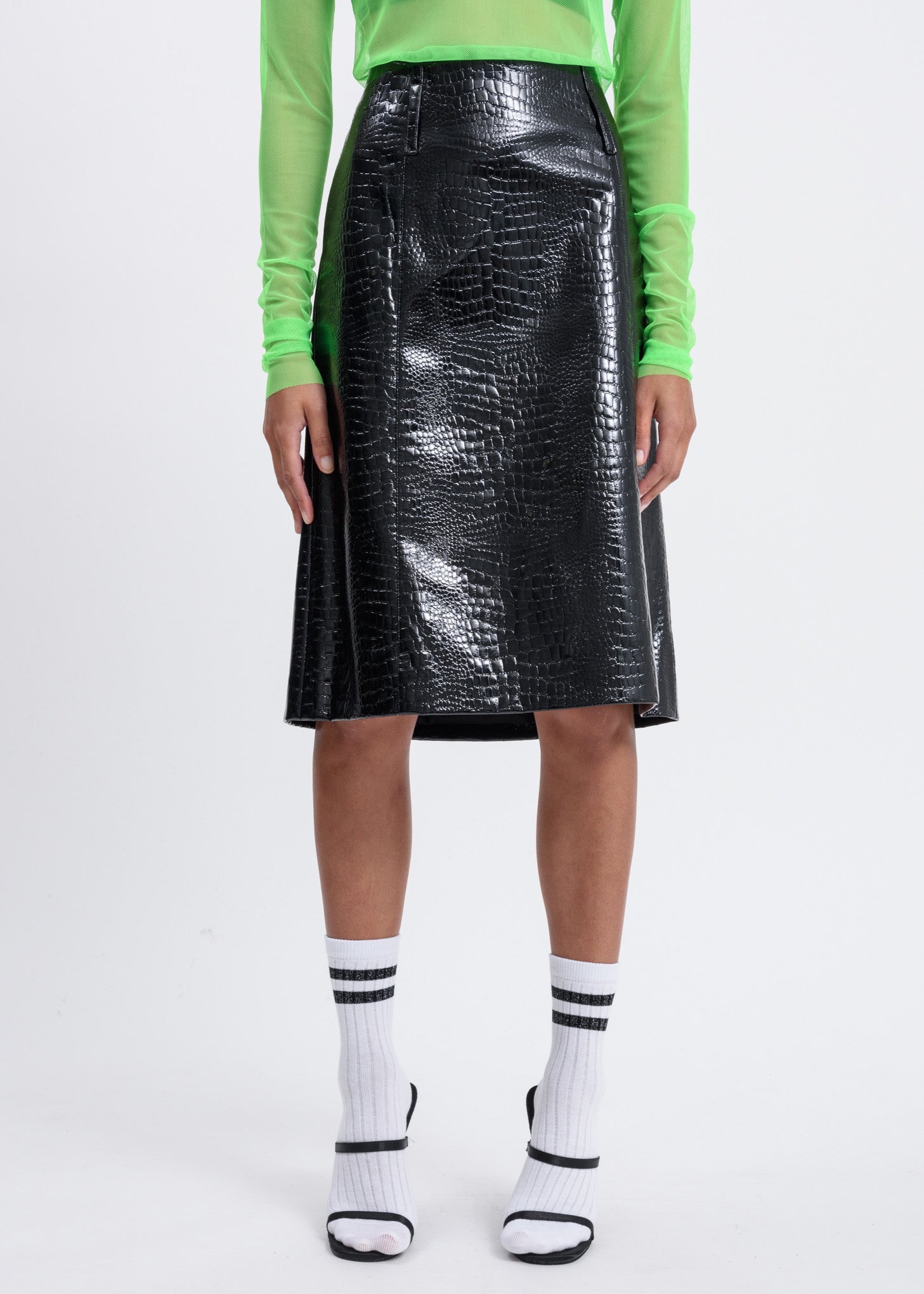 Black Python A-Lined Skirt – 017 Shop