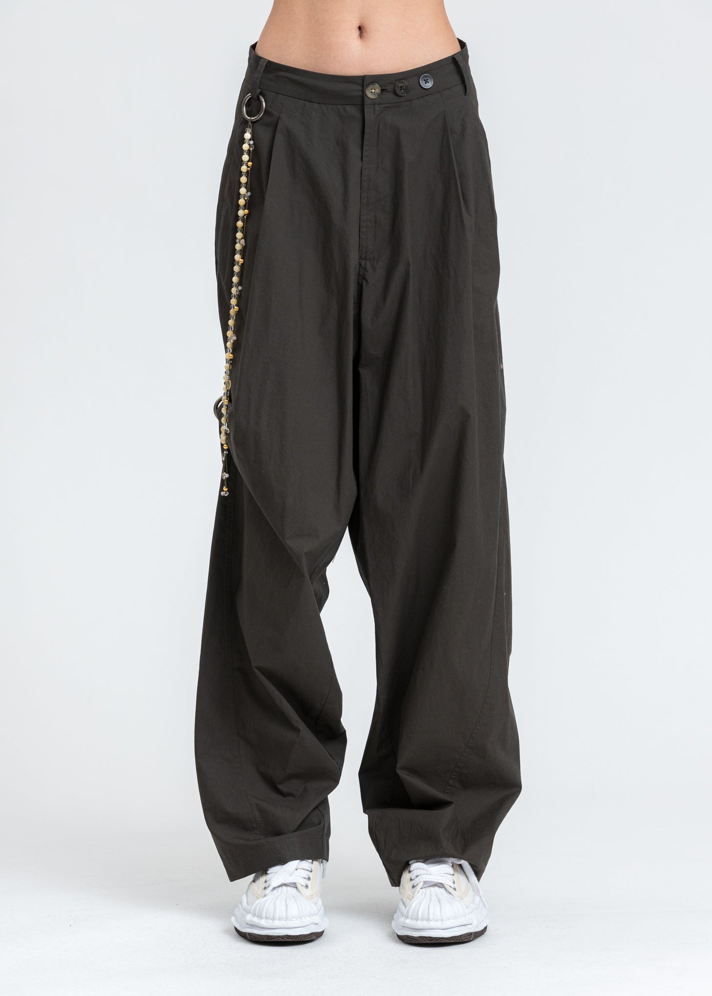 Dark Green Chained Wide Pants – 017 Shop