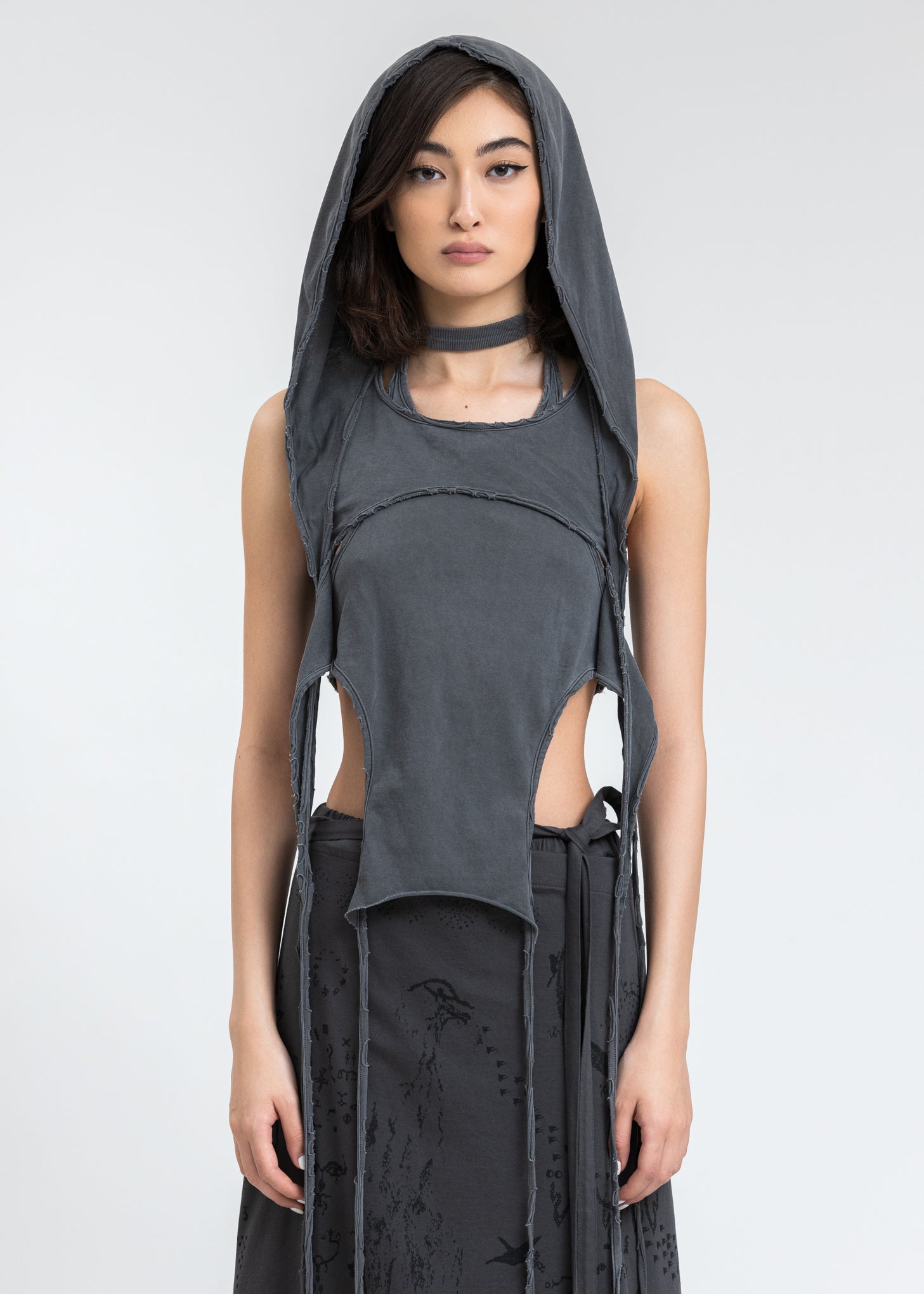 Grey Layered Halter Top – 017 Shop