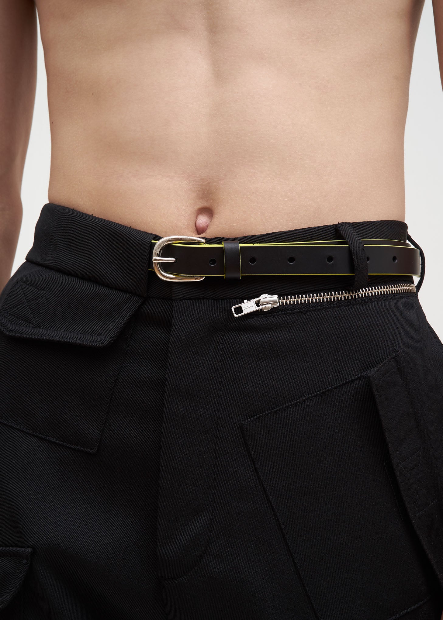 Black and Acid Yellow Cas Leather Belt – 017 Shop