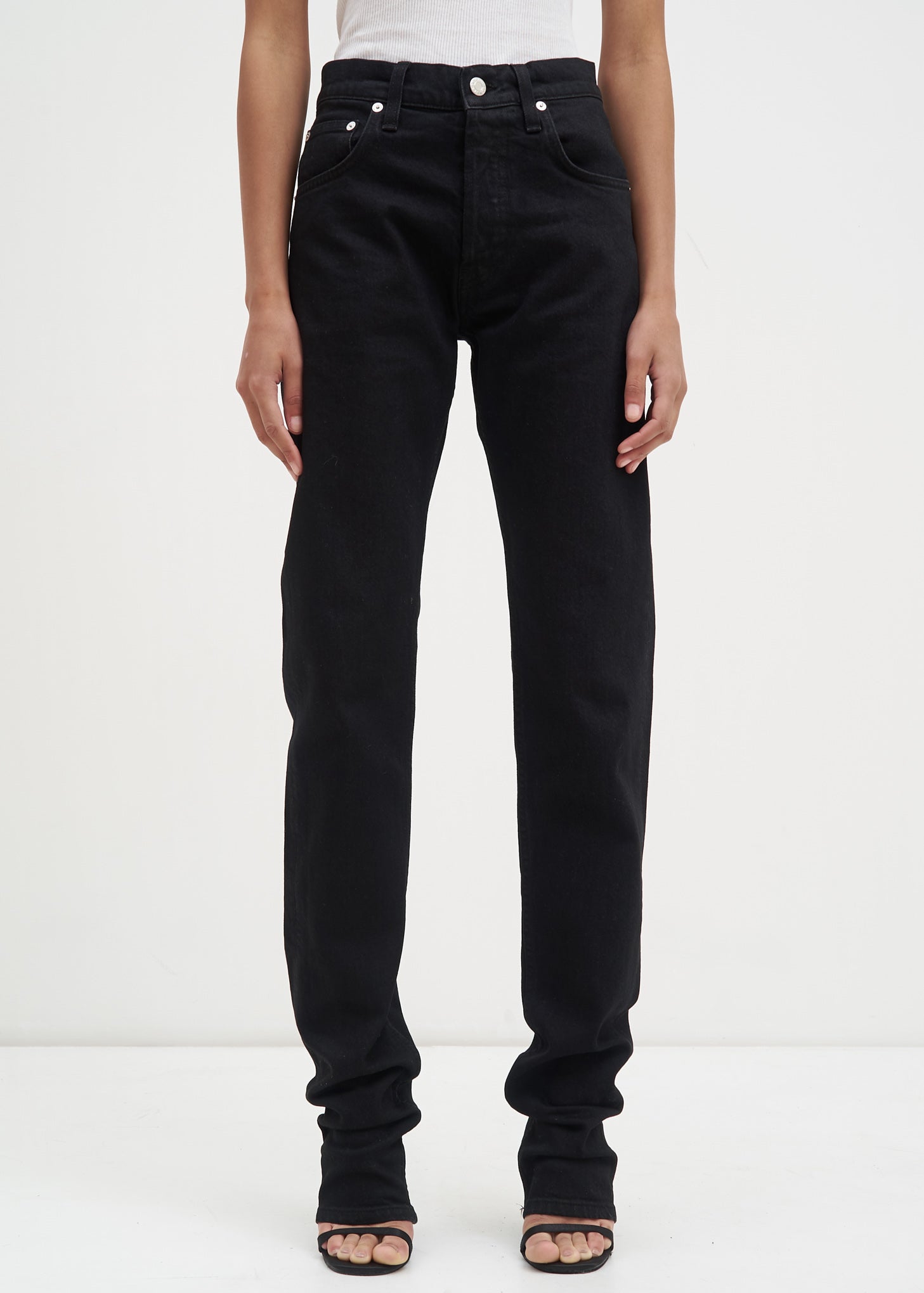 Black Masc Hi Straight Jeans in Black – 017 Shop