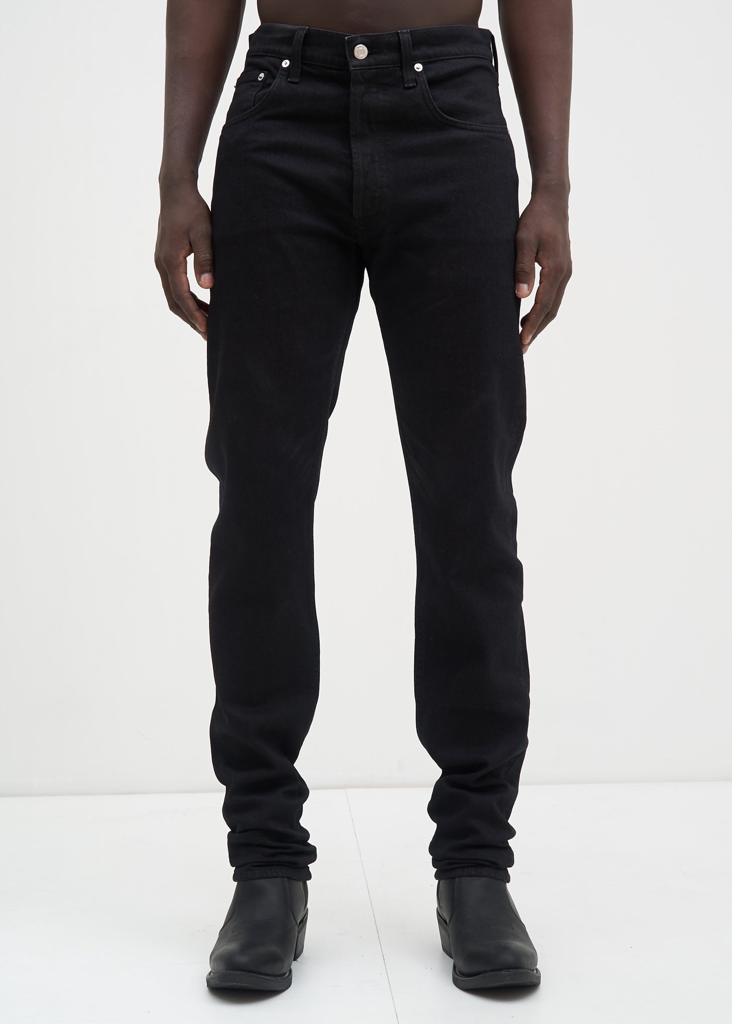Black Masc Hi Straight Jeans in Black – 017 Shop