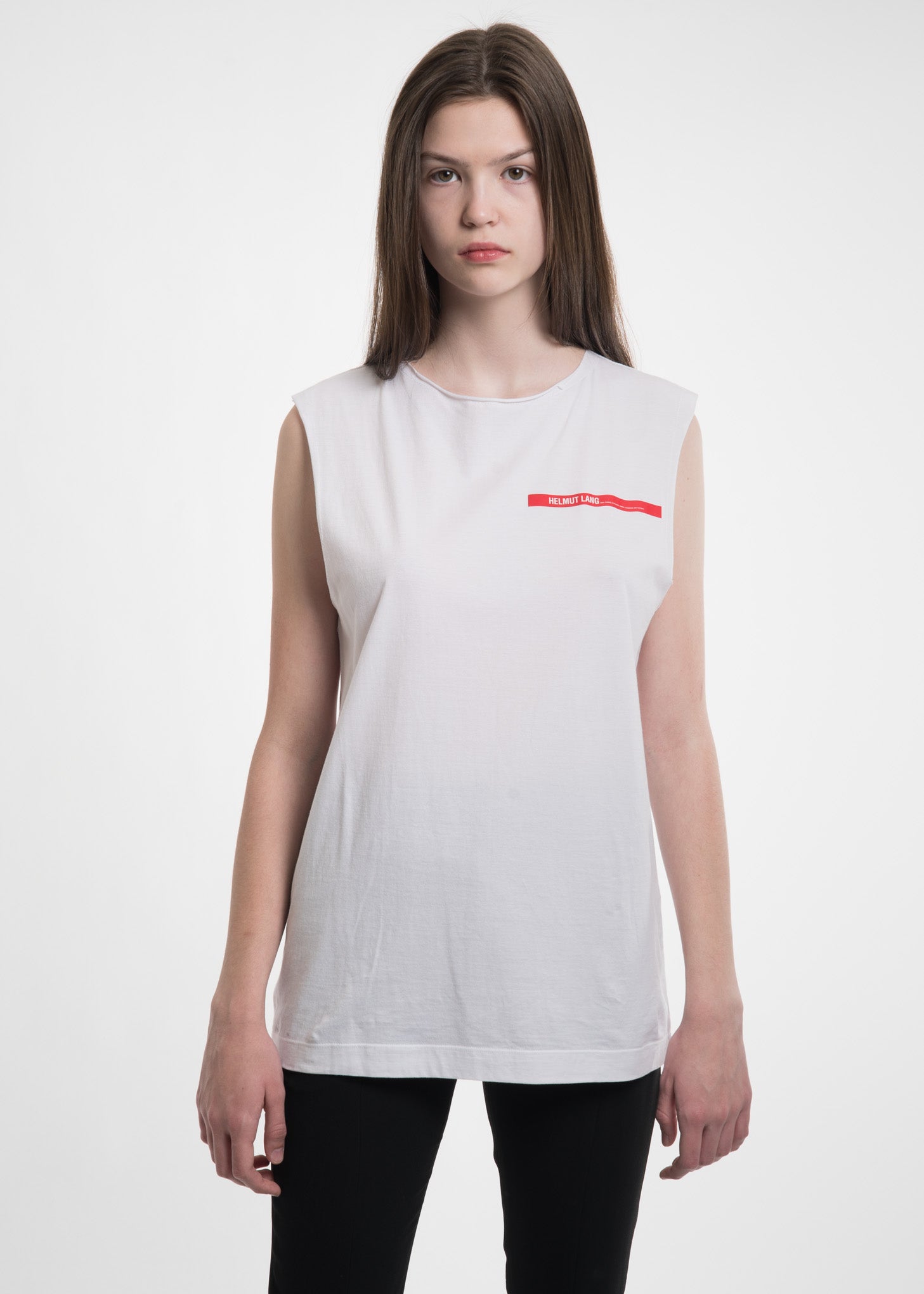 White Raw Edge Muscle Tank – 017 Shop