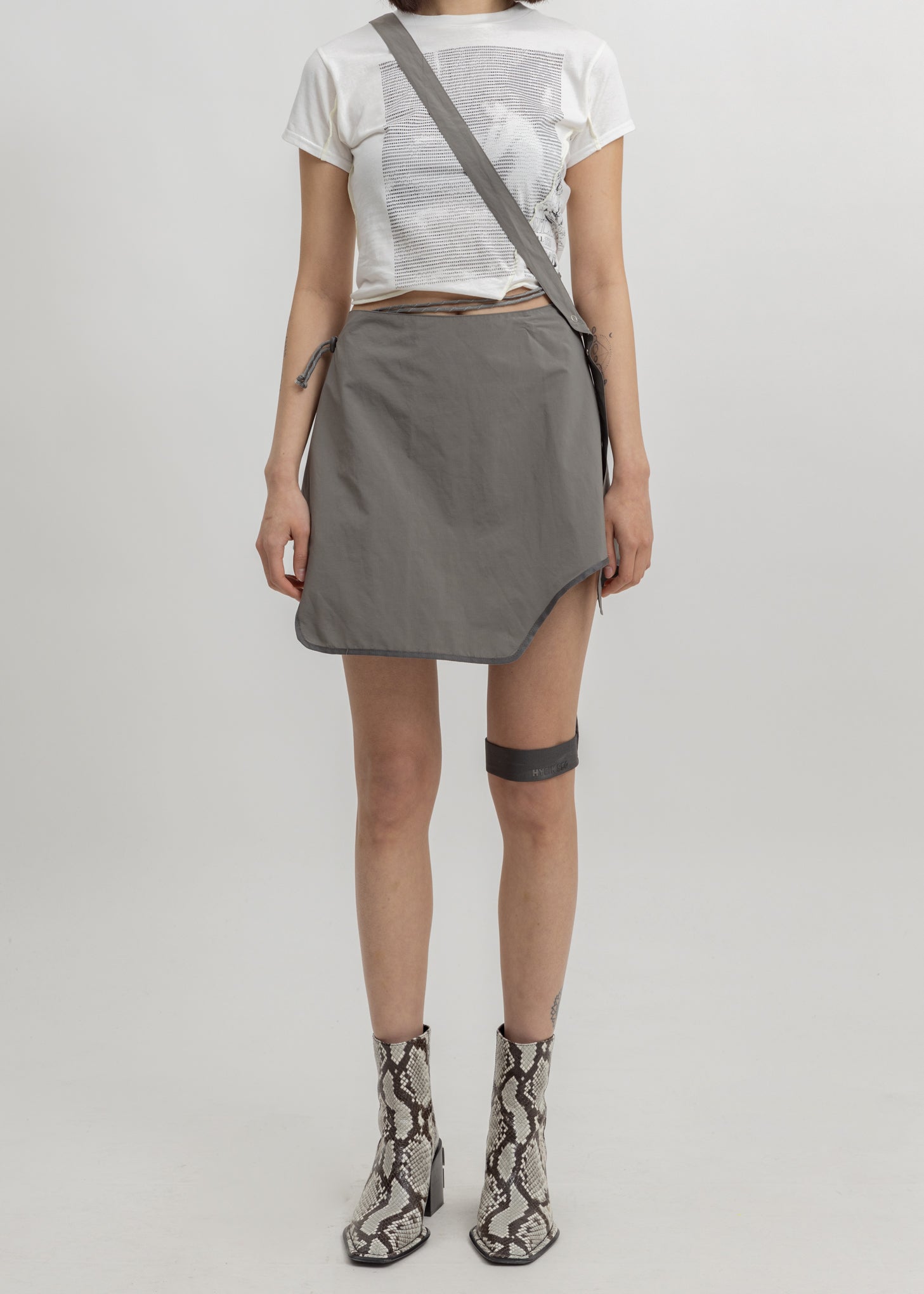 Grey Garter Skirt W/ Strap – 017 Shop