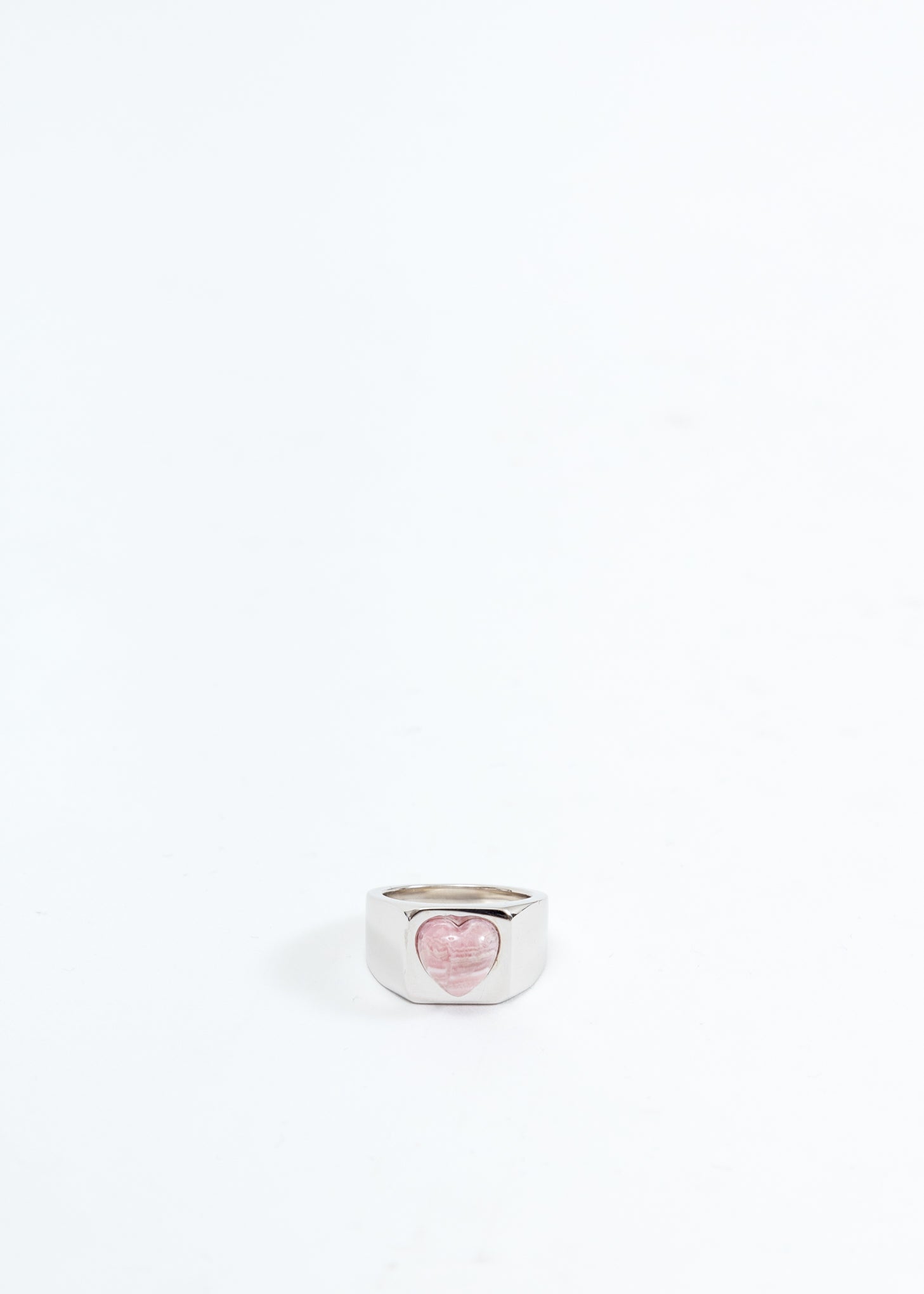 Silver Red Shale Stone Heart Shape Ring – 017 Shop