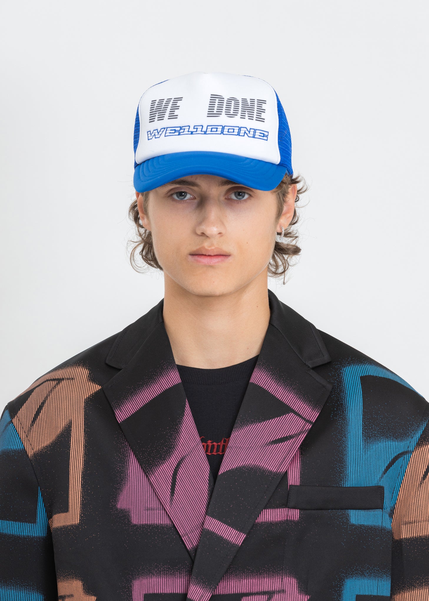 Blue Trucker Mesh Cap – 017 Shop