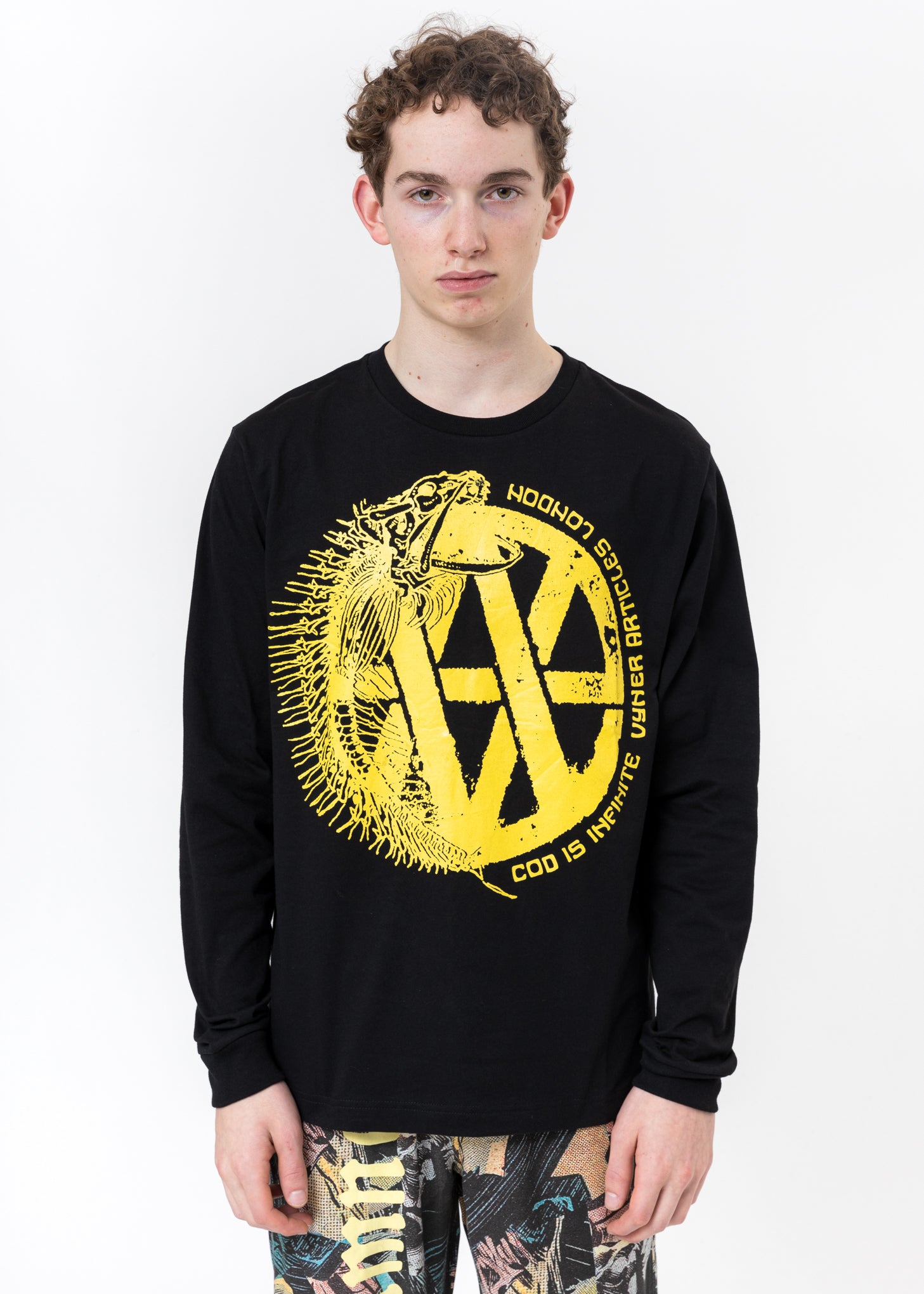 Black Long Sleeve - Fishbone Print – 017 Shop