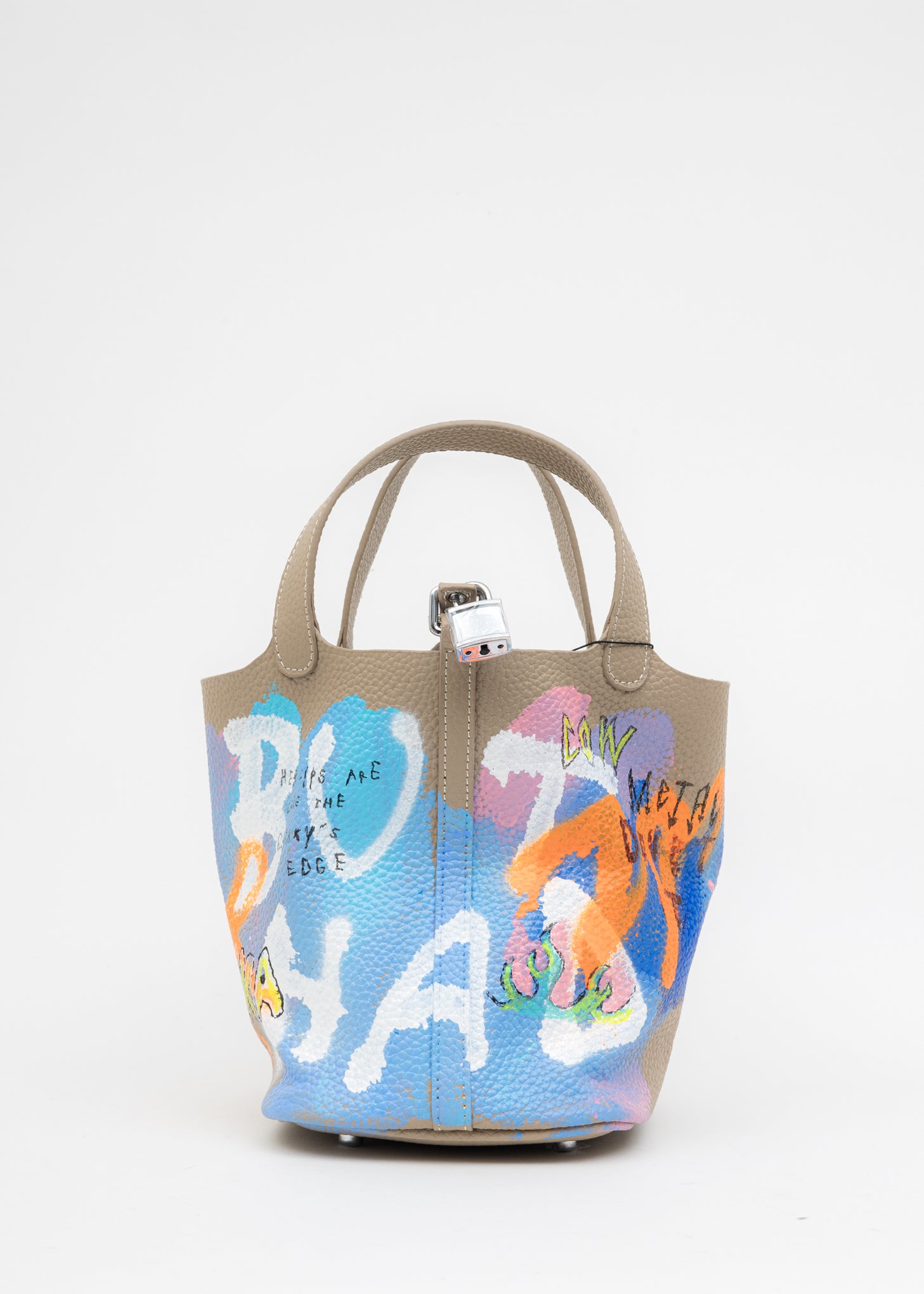 Beige Paint Cube Bag (Small) -(Graffiti) - Preorder – 017 Shop