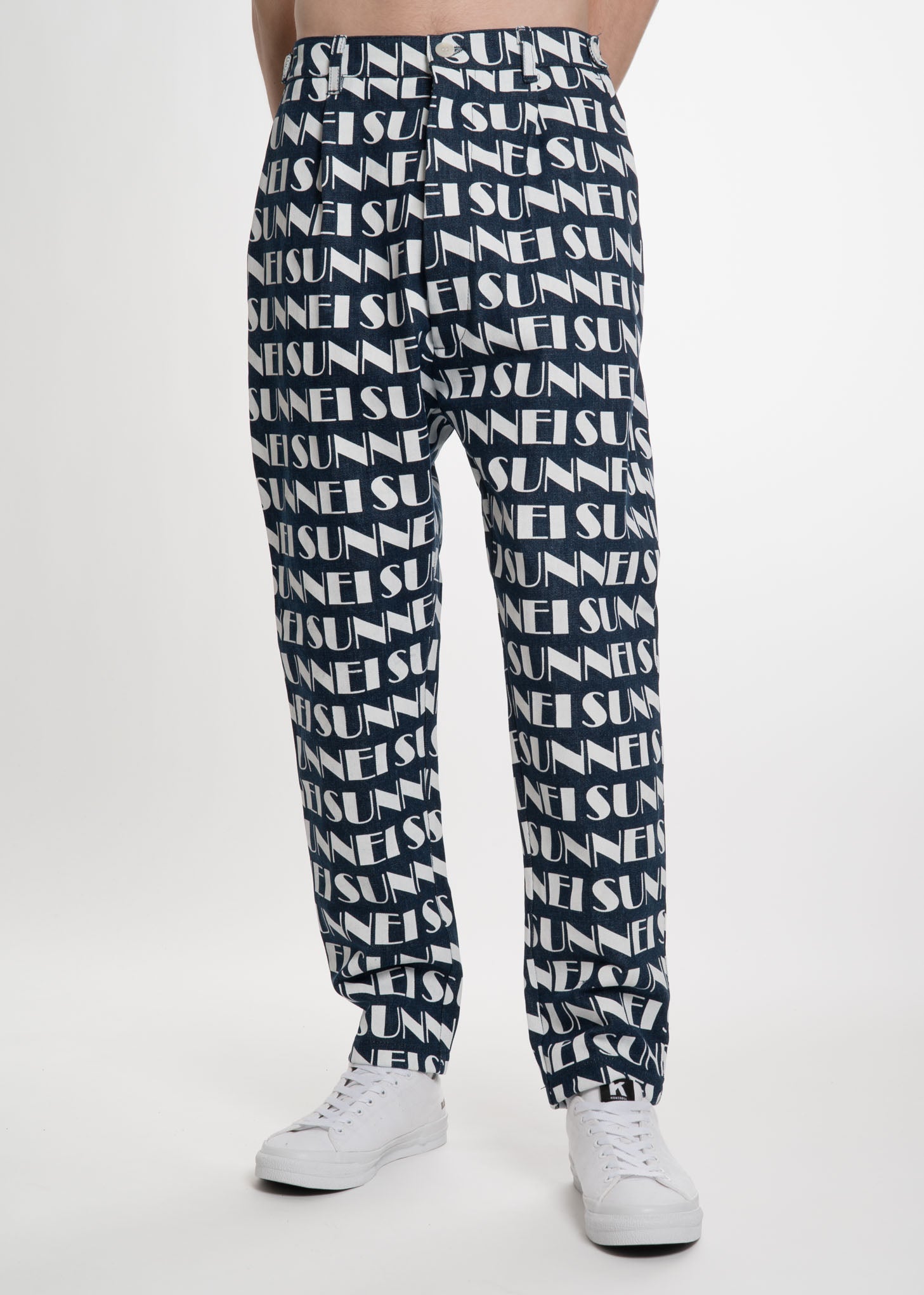 Navy All Over Washed Denim Pants – 017 Shop